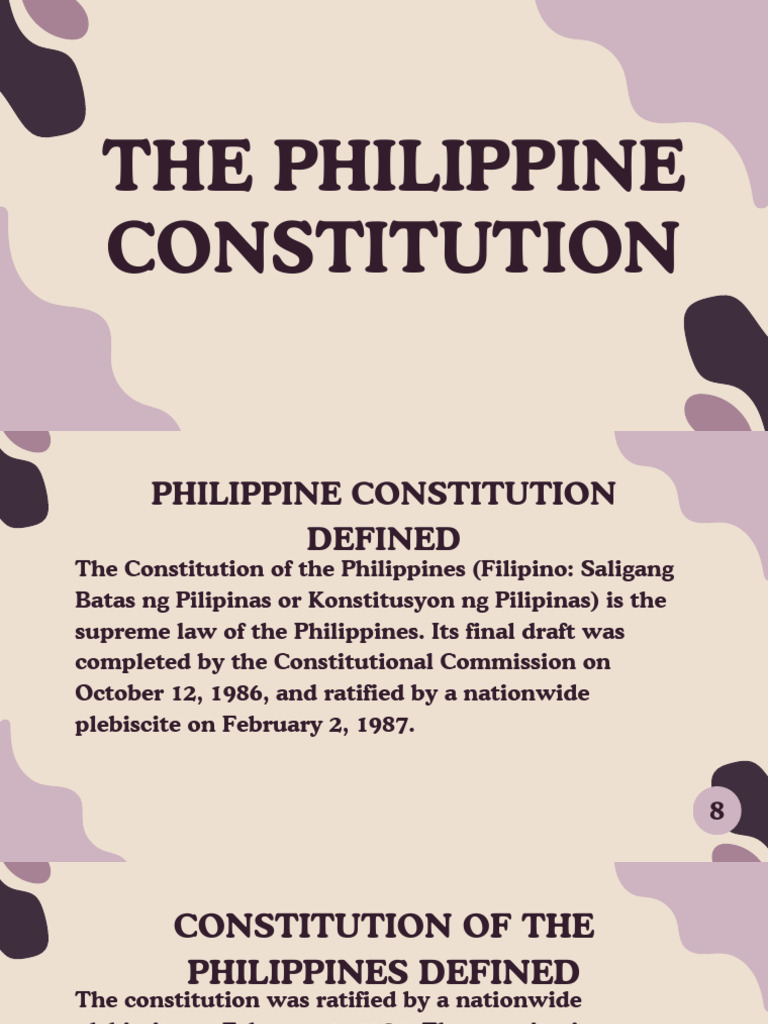The PHilippine Constitution 1 | PDF