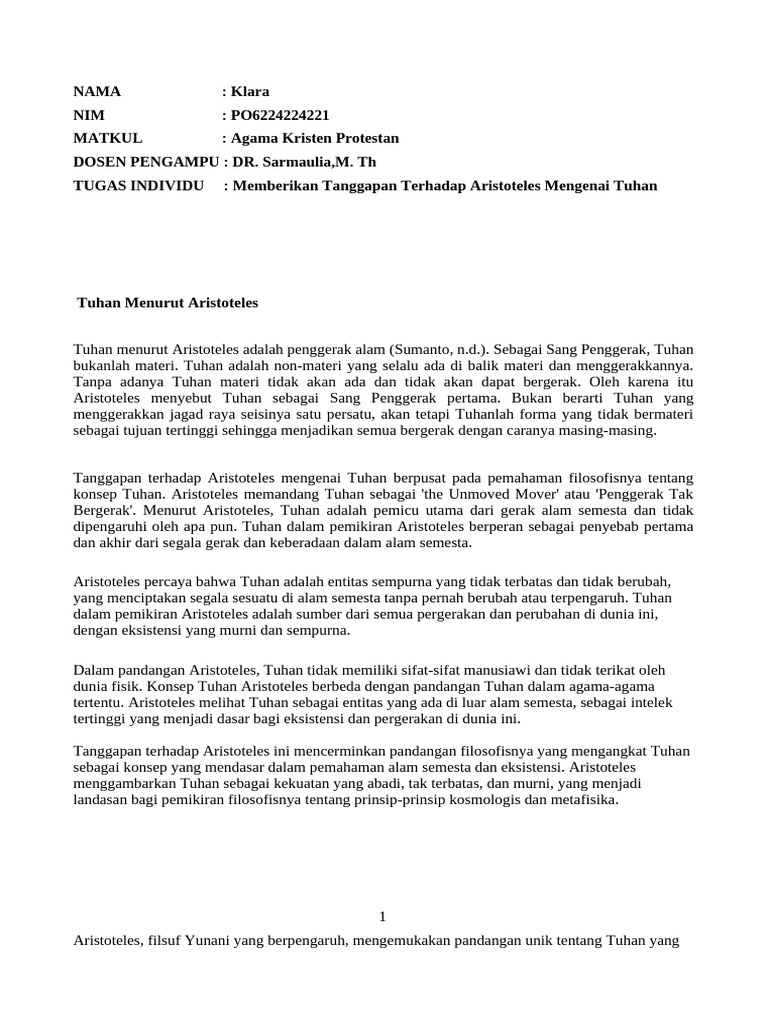 26A Klara Tugas Agama | PDF