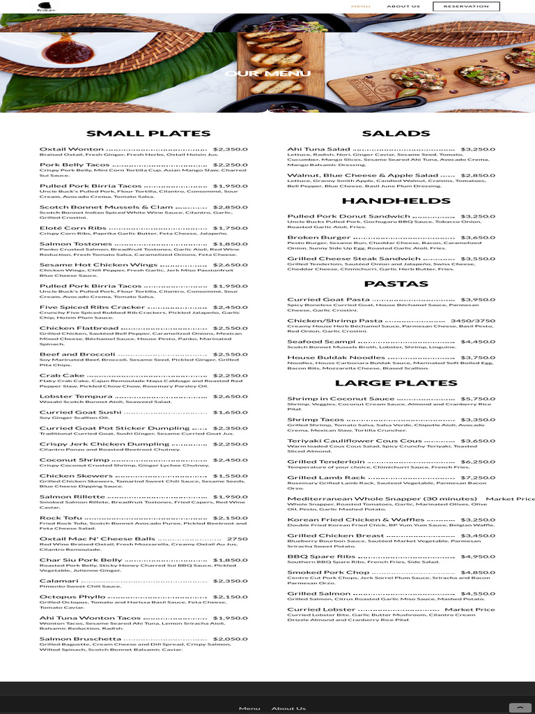 Menu - Broken Plate Jamaica | PDF