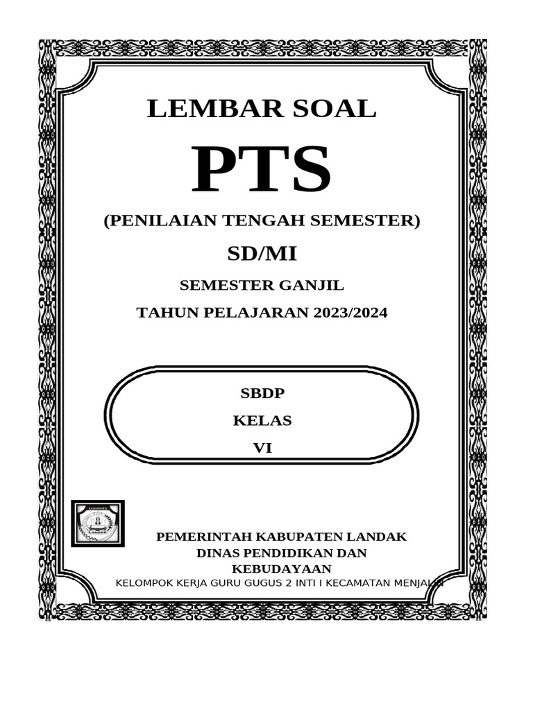 SOAL PTS SBDP KELAS VI Sem 1 | PDF