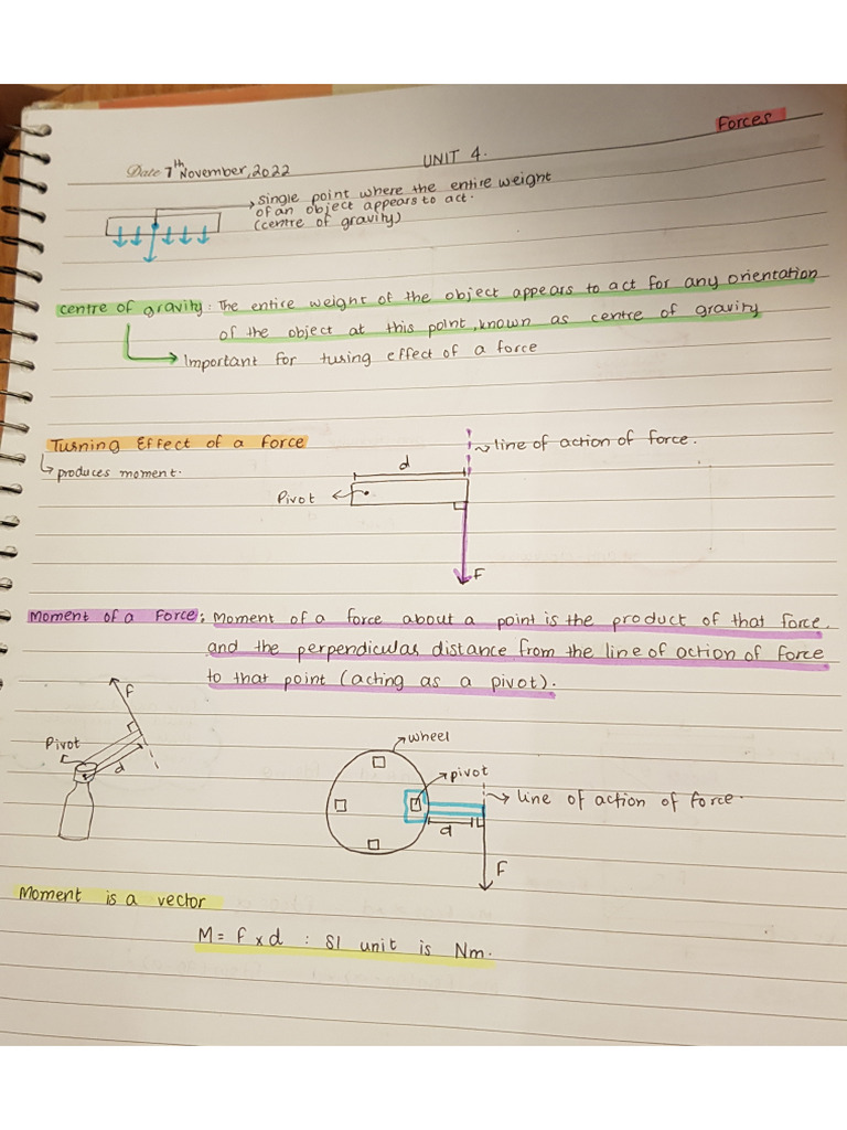 Physics Forces, Density and Pressure Notes | PDF