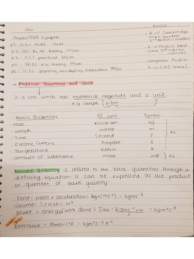 Physics Physical Quantities and Units | PDF