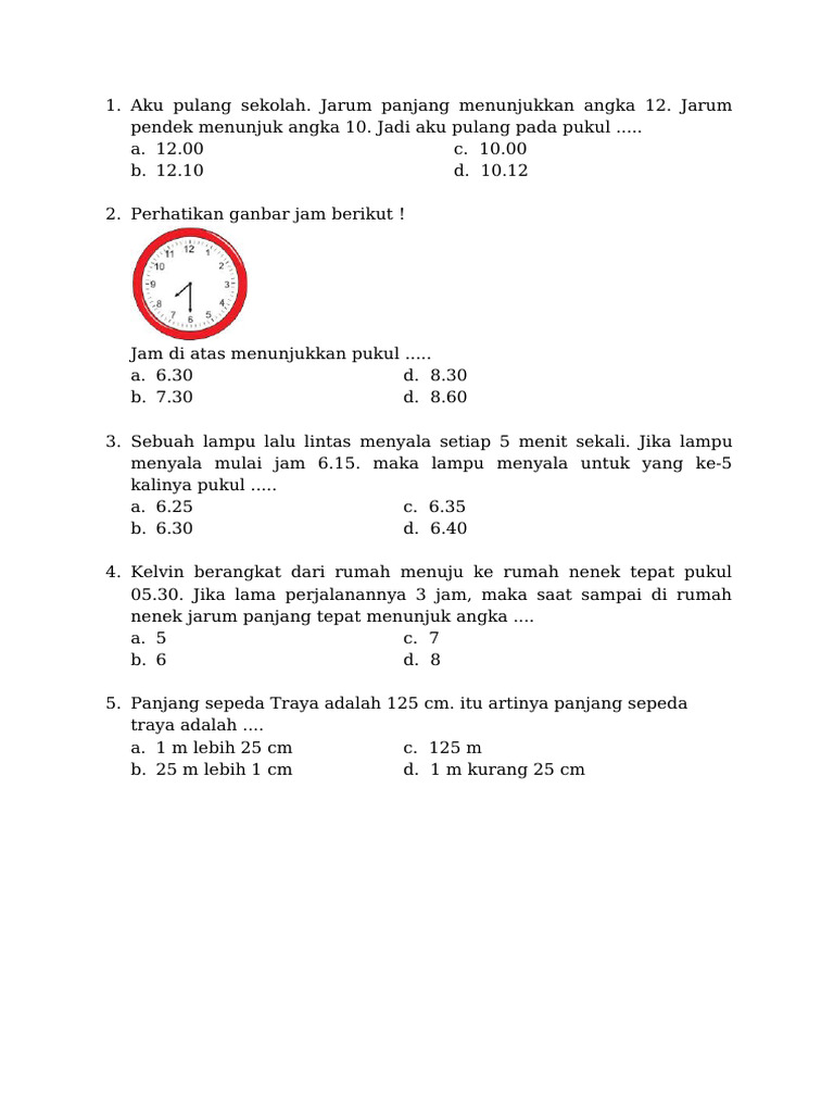 Soal Matematika Sederhana | PDF
