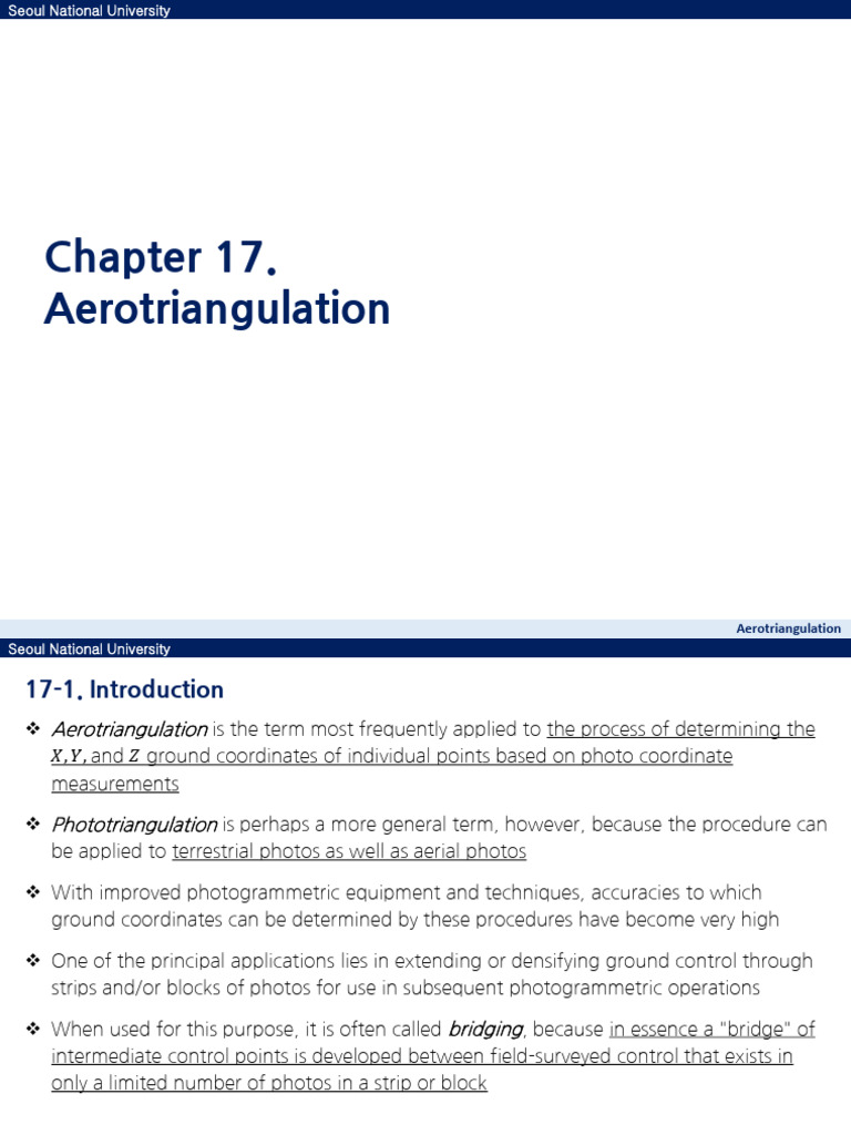 Aerotriangulation Lecture Note | PDF