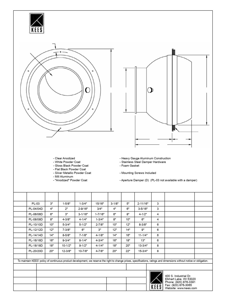 KEES Punkah Louver PL | PDF