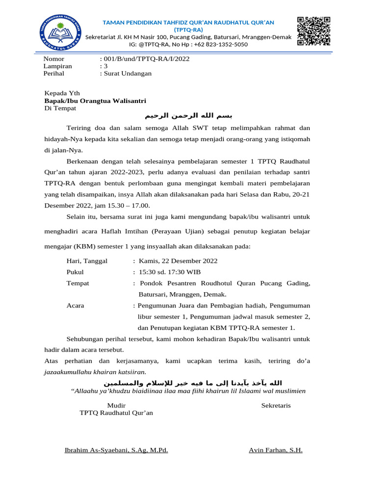 Surat Undangan Rev | PDF