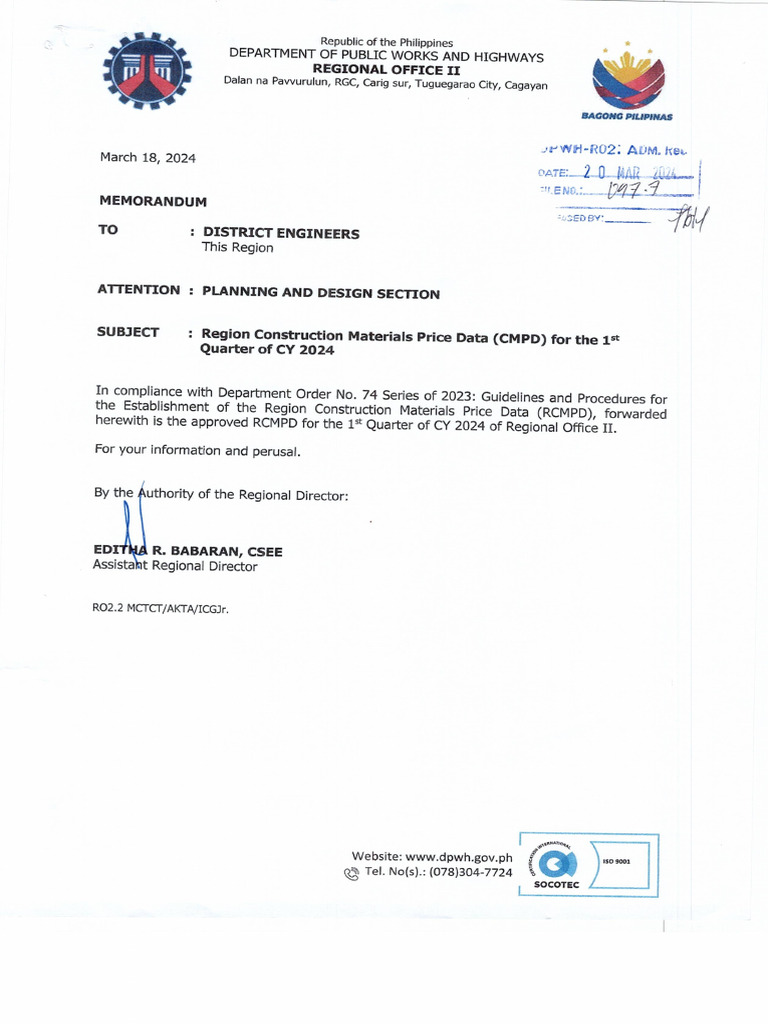 Region CMPD For The 1st Quarter of CY 2024 | PDF