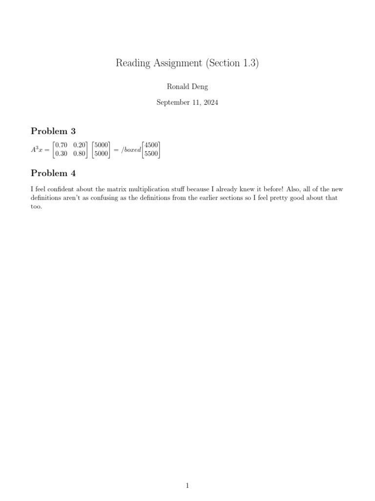 Reading Assignment 3 | PDF
