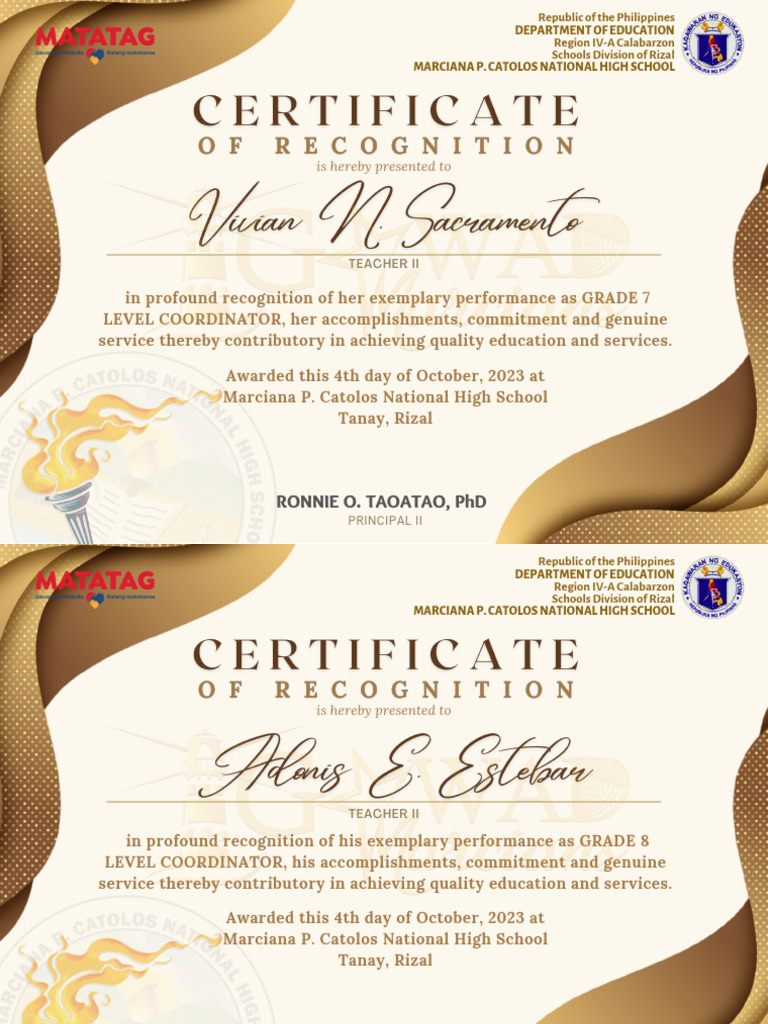 Certificates For School Leaders Choice Award | PDF