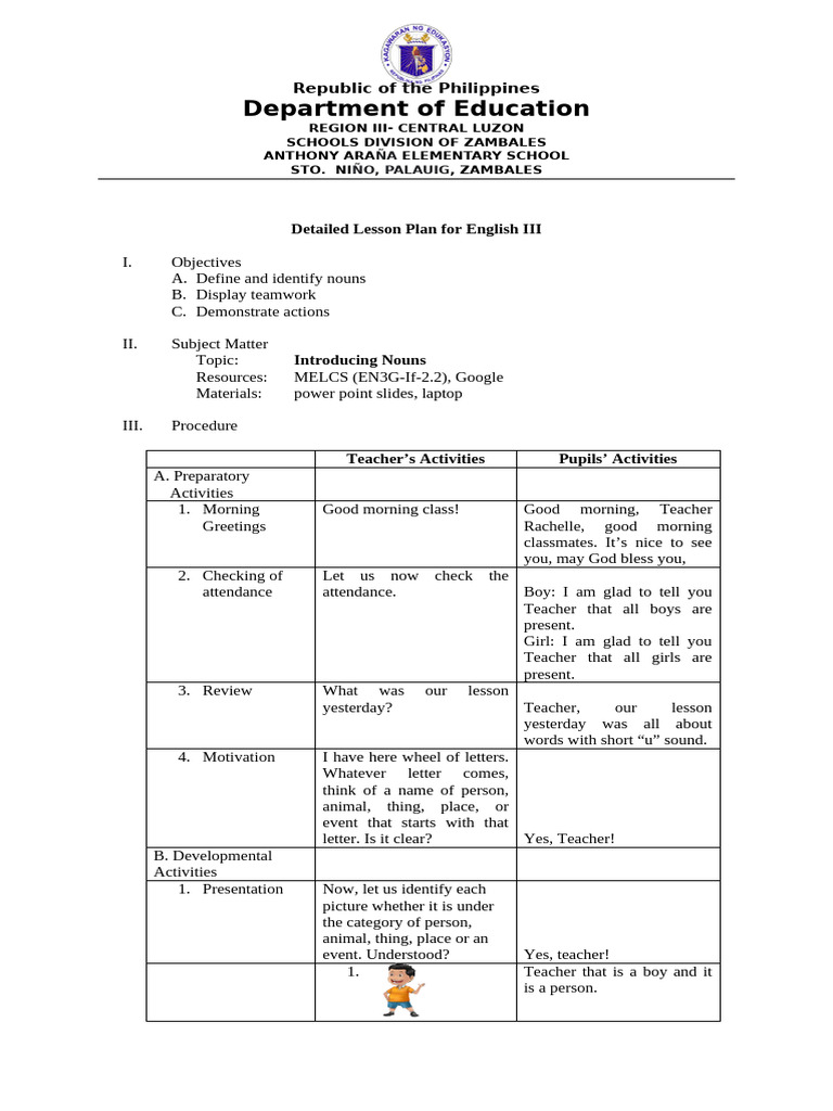 English Lesson Plan | PDF | Lesson Plan | Teachers