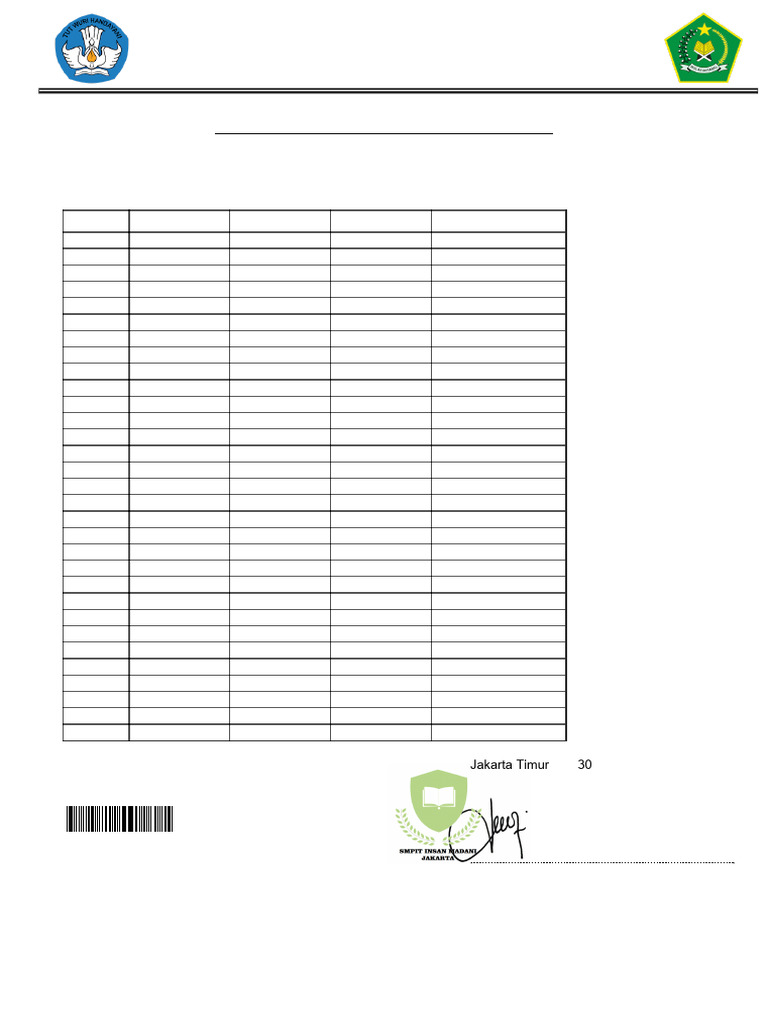 Lembar Absen Guru | PDF