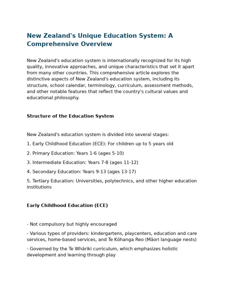 New Zealand Educational System | PDF | Māori People | Curriculum