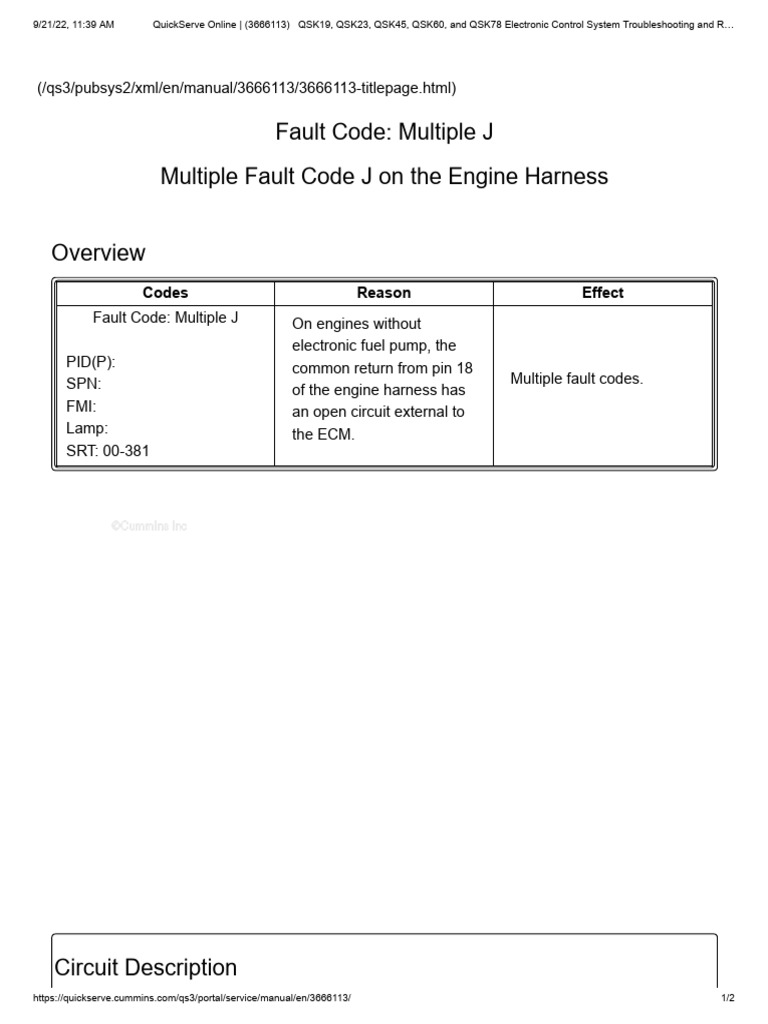 Multiple Fault Code J On The Engine Harness | PDF Multiple Fault Code J On The Engine Harness | PDF