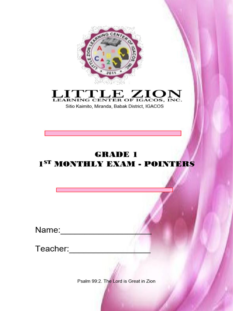 Grade 1 - Mathematics Pointers | PDF