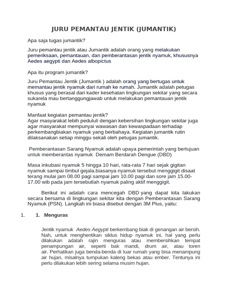 Juru Pemantau Jentik | PDF