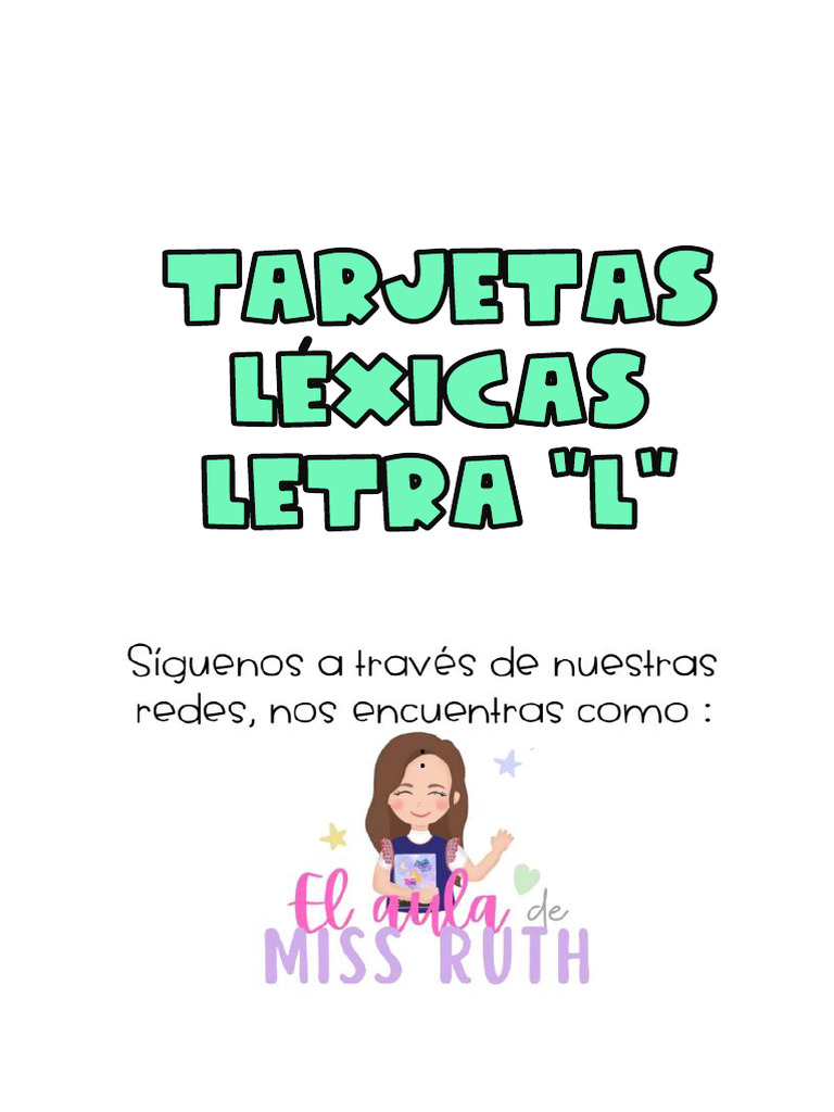 LETRA L Tarjetas Léxicas | PDF | Artes del Lenguaje y Comunicación ...