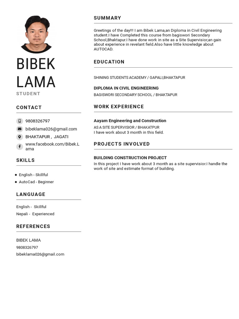 Bibek Tamang CV | PDF