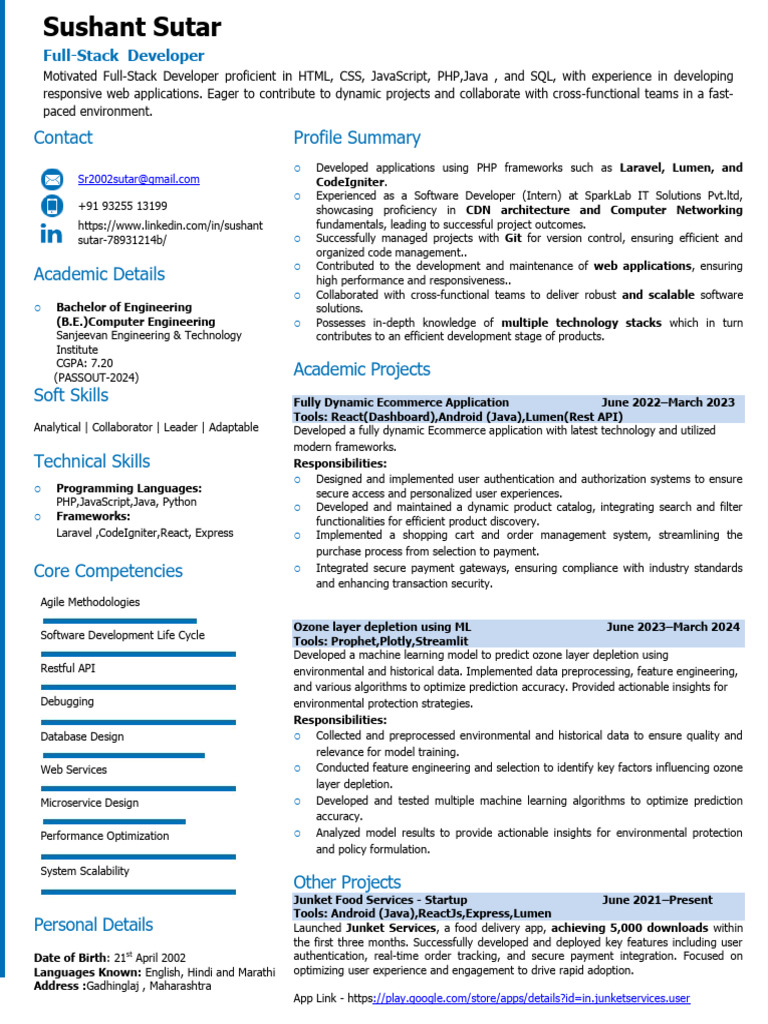 Susahnt Resume F | PDF