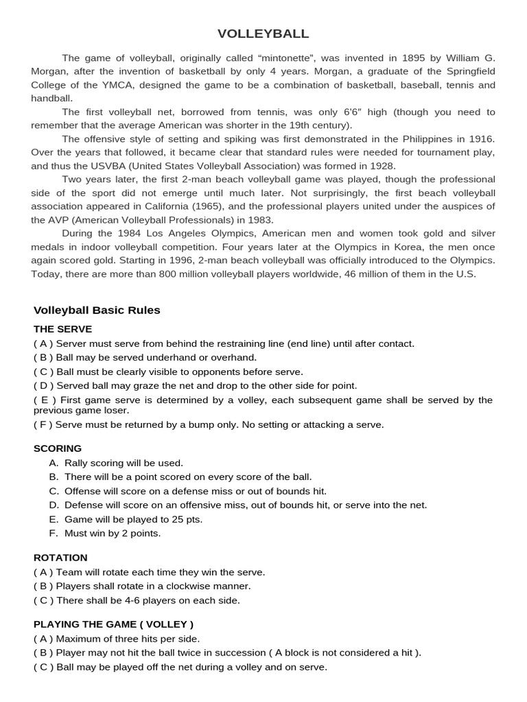 VOLLEYBALL | PDF