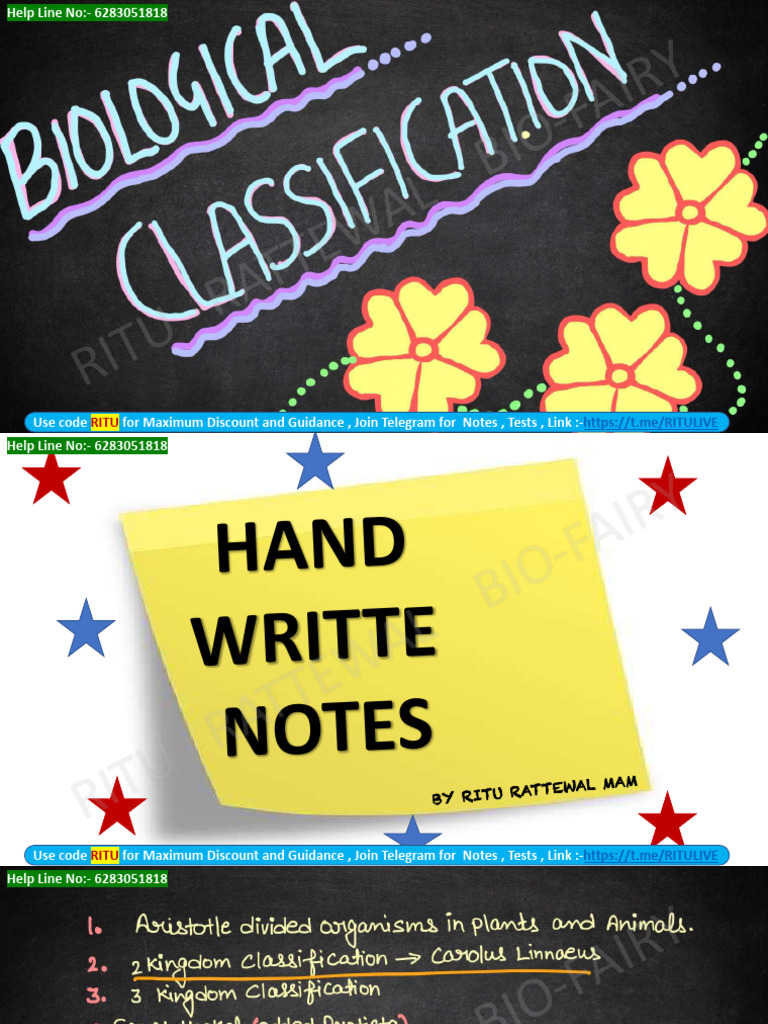 Biological Classification PYQ + HAND WRITTEN NOTES Compressed | PDF
