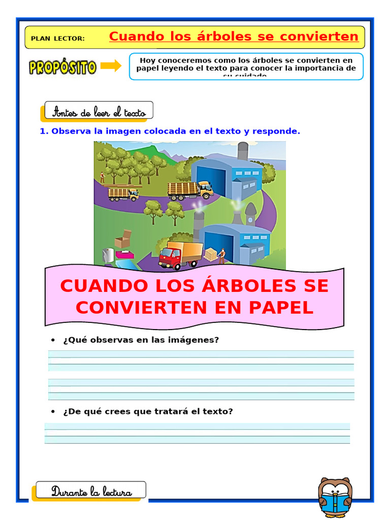 U6 S1 FICHA D4 PLAN LECTOR CUANDO LOS ARBOLES SE CONVIERTEN EN PAPEL | PDF U6 S1 FICHA D4 PLAN LECTOR CUANDO LOS ARBOLES SE CONVIERTEN EN PAPEL | PDF