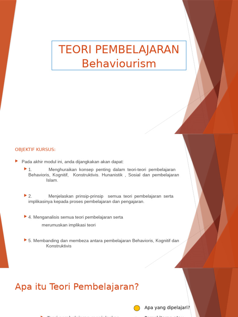 Teori-Teori Pembelajaran Behaviourism | PDF