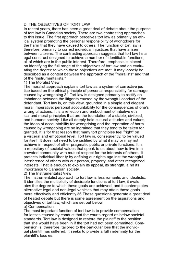 Module 5& 6 Osborne, The Law of Torts 6th Ed (Irwin, 2020), Chapter ...