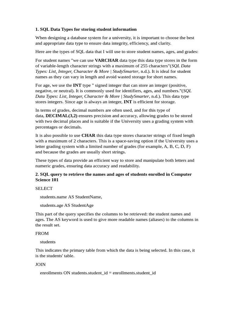 My Discussion Assignment Unit 4 | PDF | Data Type | Integer (Computer ...