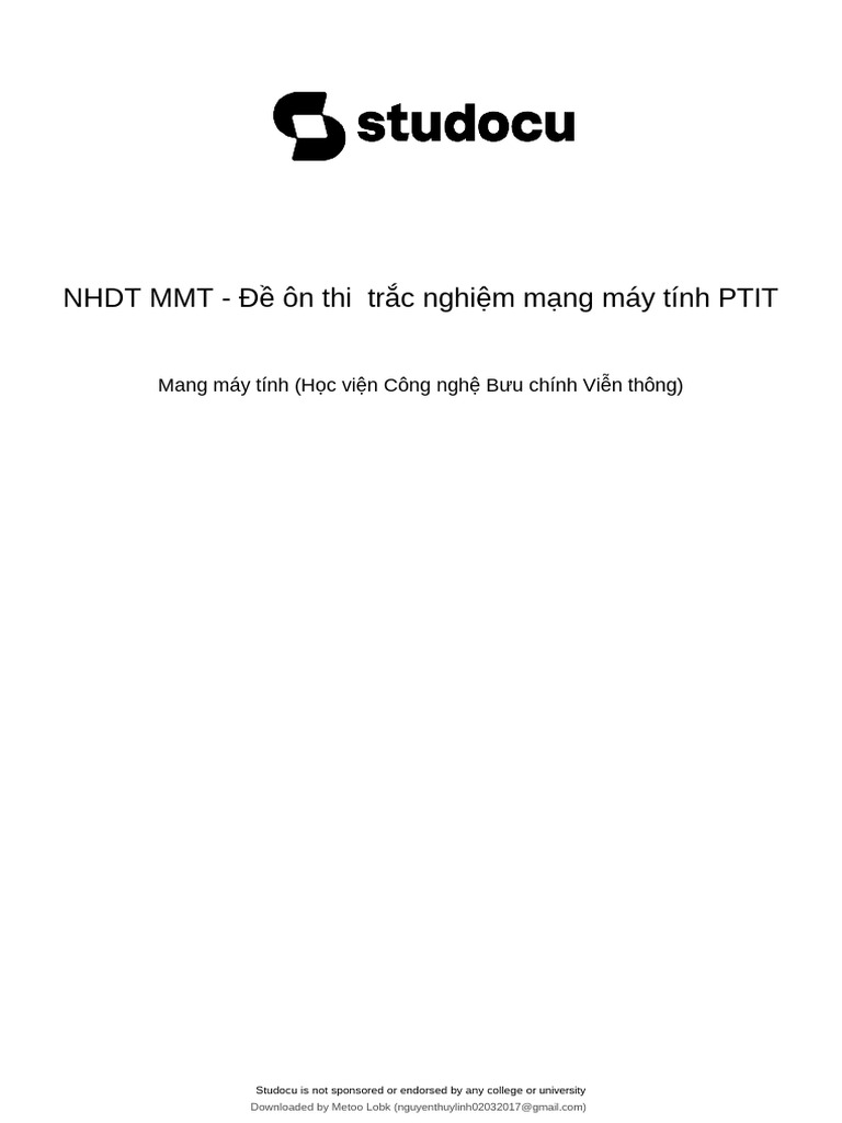Nhdt Mmt De On Thi Trac Nghiem Mang May Tinh Ptit Pdf