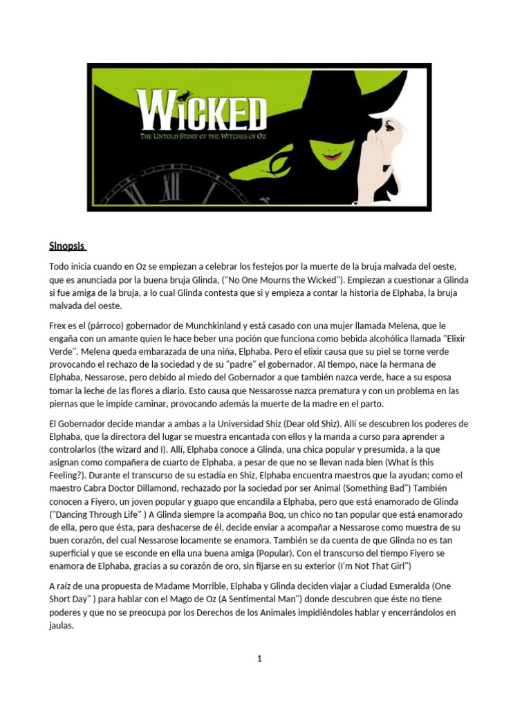 Sinopsis Wicked | PDF