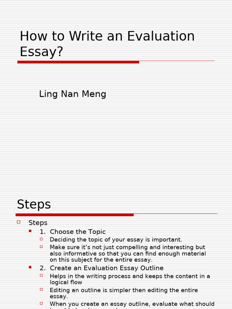 How to Write an Evaluation Essay | PDF