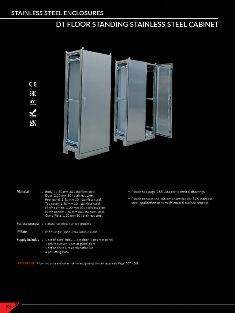 DT Serie Floor Standing Stainless Steel Cabinet F4da2 | PDF