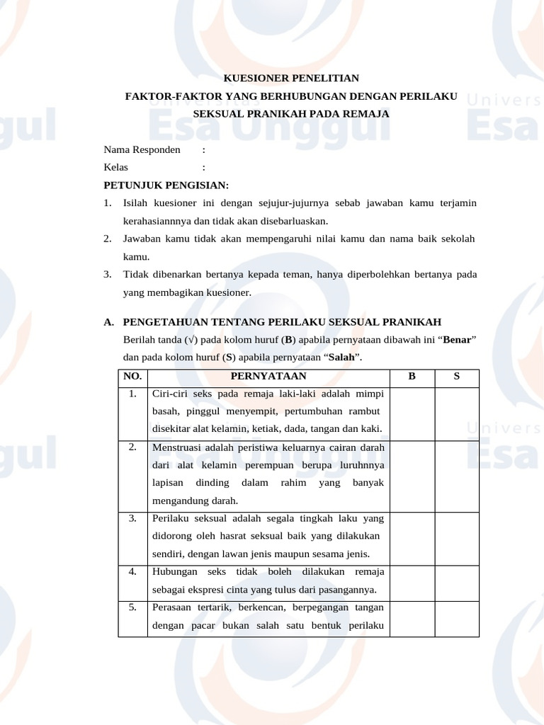 Kuisioner Penelitian | PDF