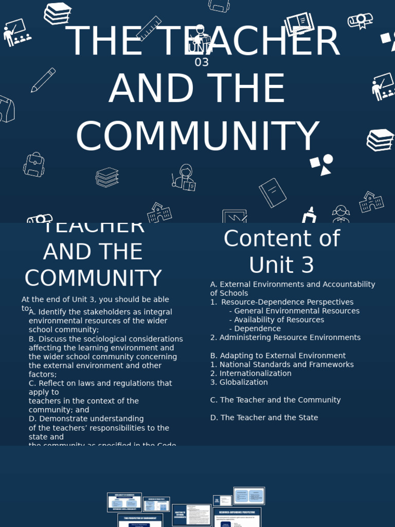 The Teacher and The Community | PDF