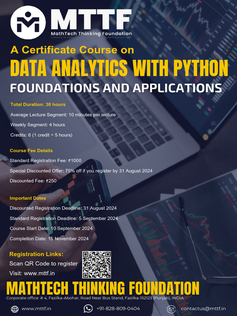A Certificate Course On Data Analytics With Python-Foundations and ...