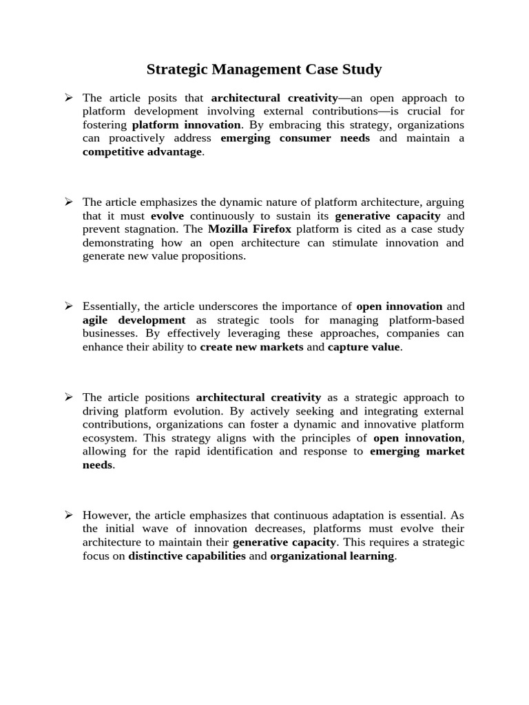 Strategic Management Case Study.docx 1 | PDF