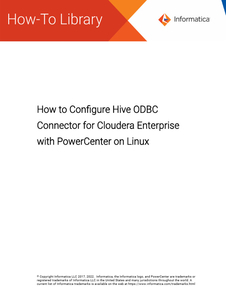 1129 HowToConfigureHive (ODBC) ConnectorForClouderaEnterpriseWithPowerCenterOnLinux en H2L | PDF
