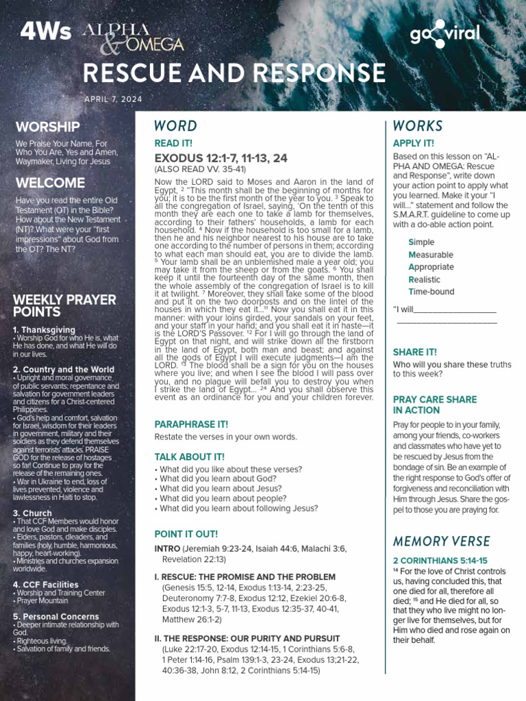 4Ws AO ALPHA OMEGA Rescue and Response APR 7 2024 GO VIRAL | PDF