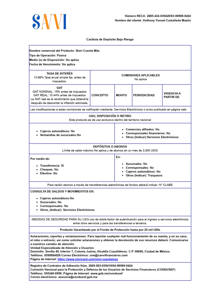 Caratula de Deposito | PDF | Internet | Economias