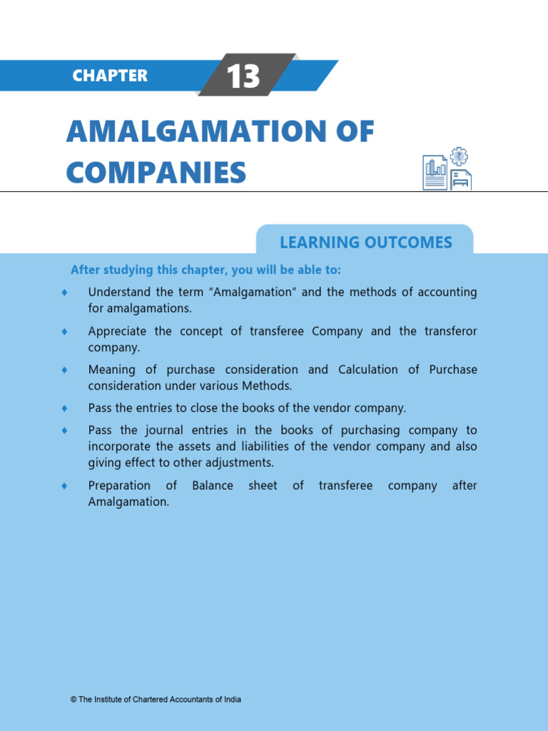 Chapter 13 Amalgamation of Companies | PDF