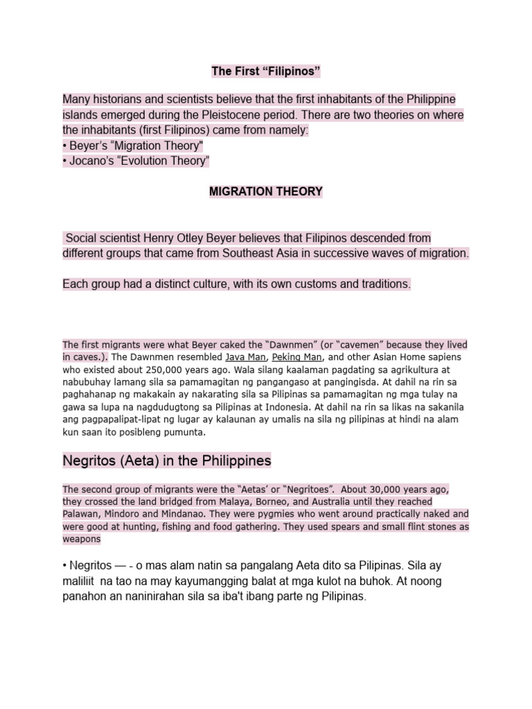 RPH - Kasaysayan - The Story of The Filipino People - The Earliest ...