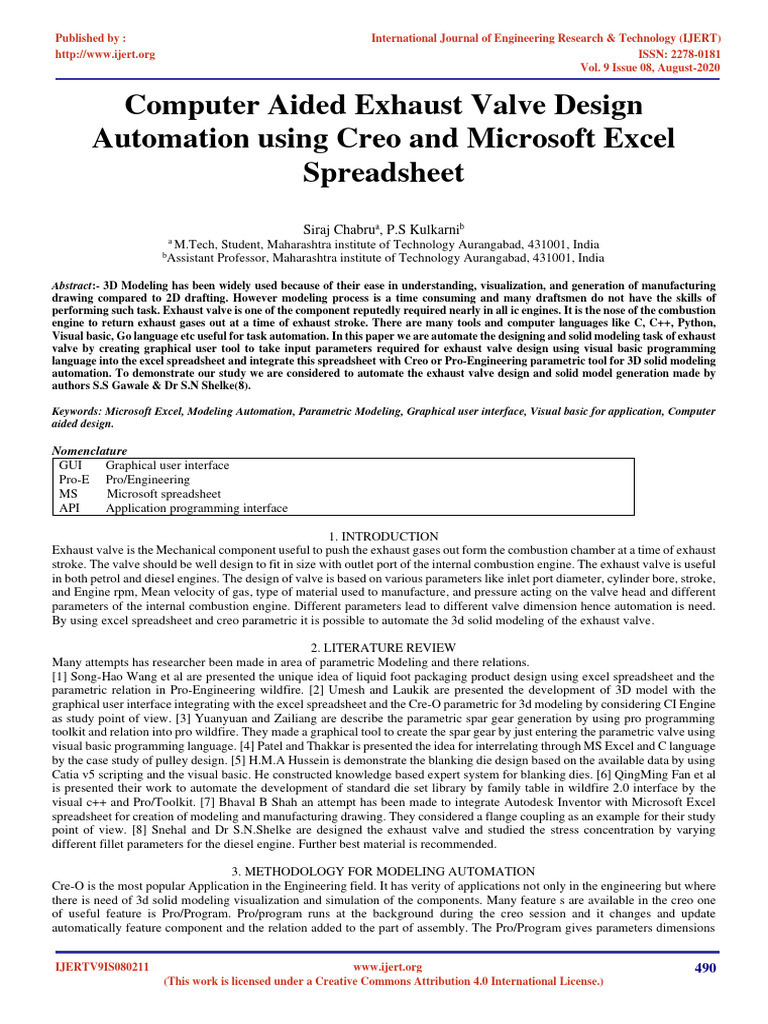 IJERT Computer Aided Exhaust Valve Desig | PDF