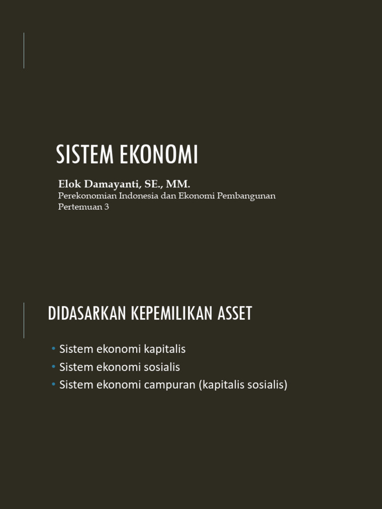 Sistem Ekonomi | PDF