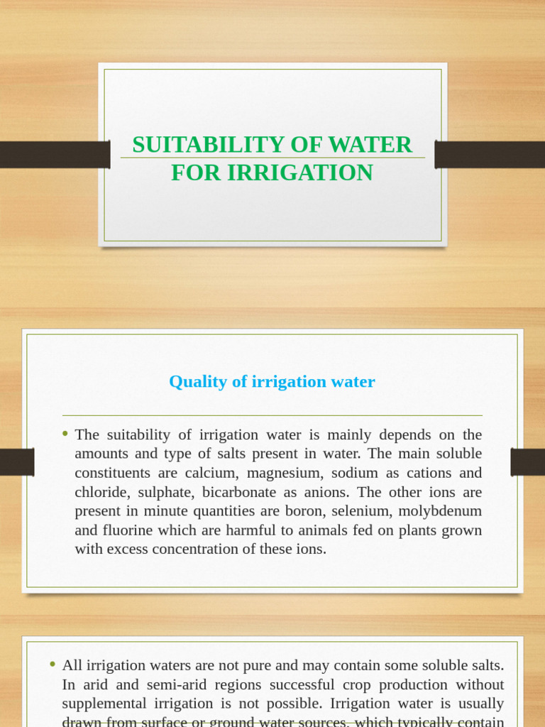 Suitability of Water For Irrigation | PDF