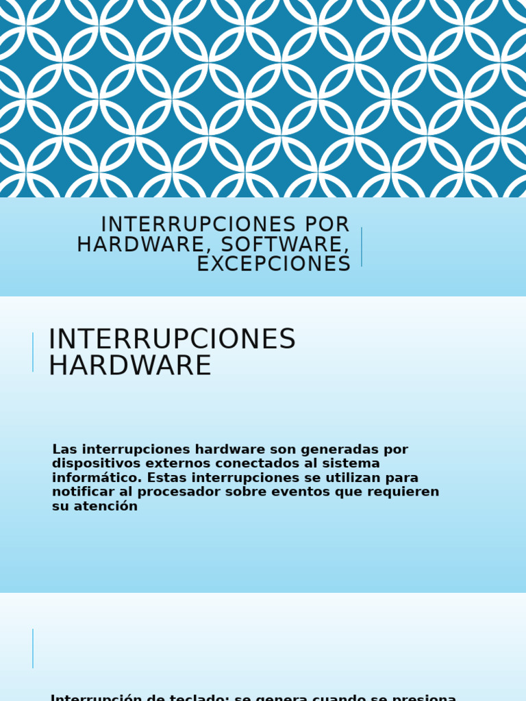 Interrupciones Por Hardware, Software, Excepciones | PDF