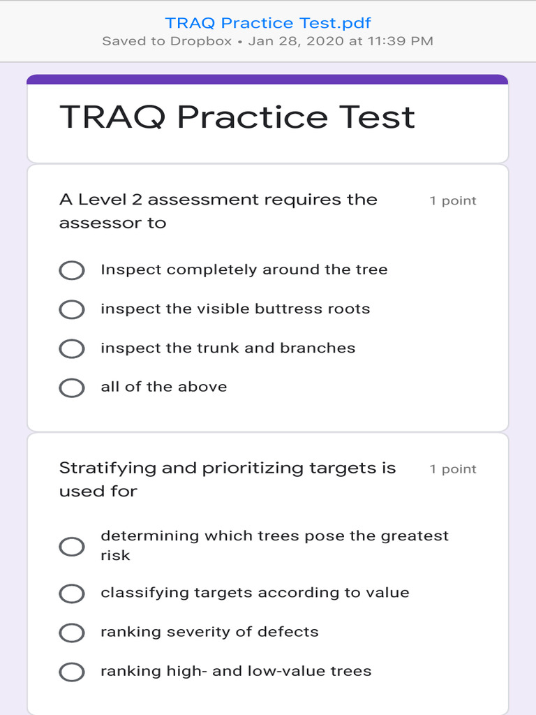 TRAQ Practice Test | PDF