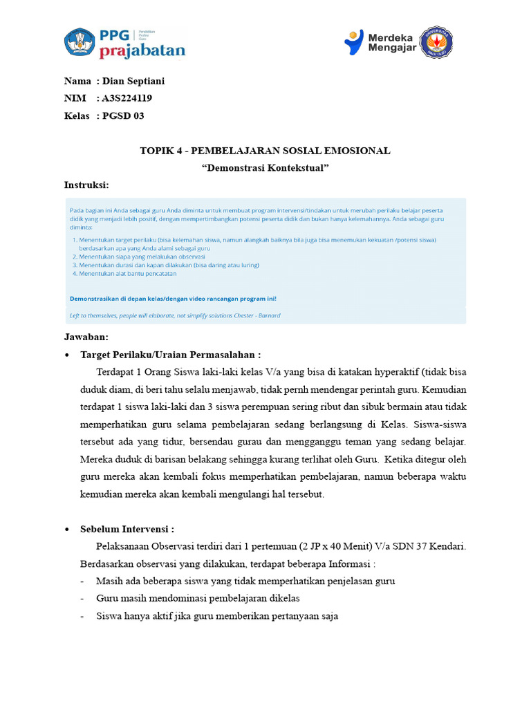 PSE T4 Demonstrasi Kontekstual | PDF