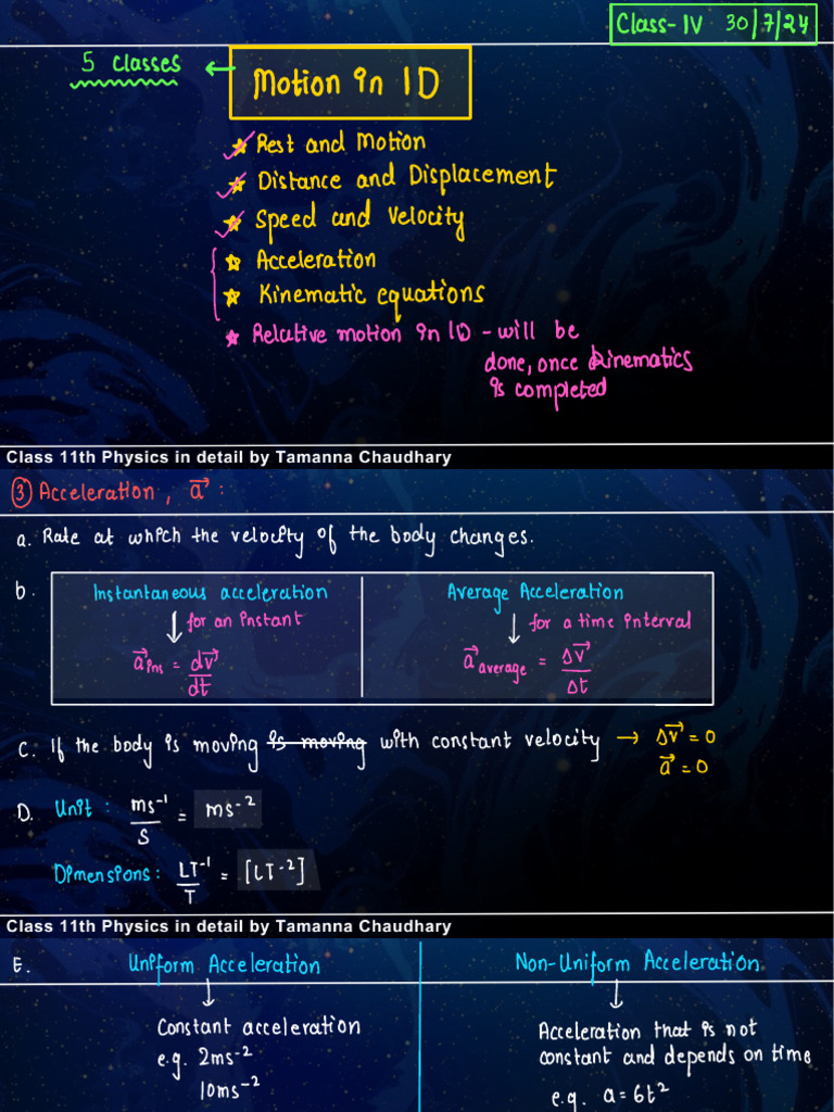 Motion in A Straight Line Notes 04 | PDF
