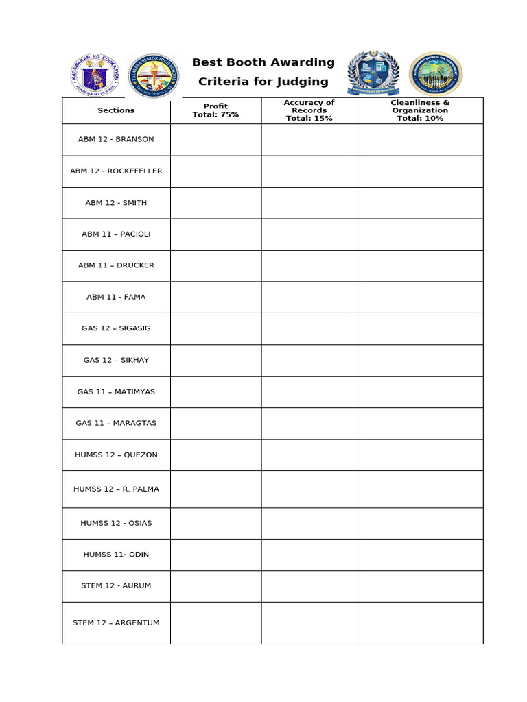 Best Booth Awarding Criteria Overview | PDF