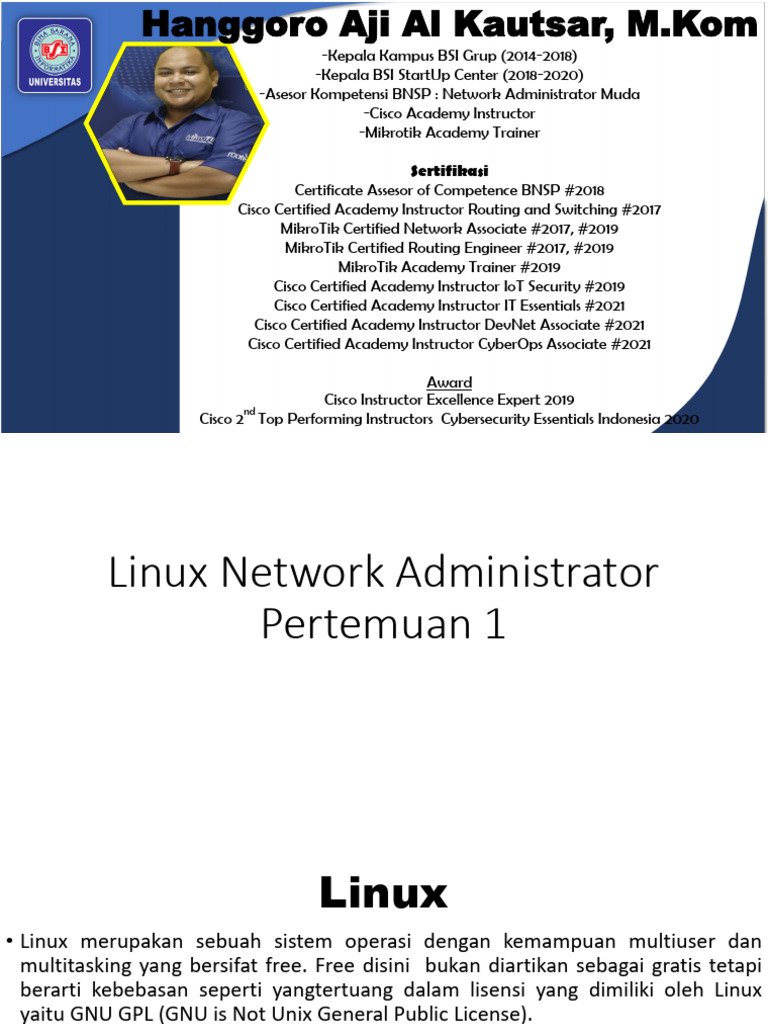 Materi Pertemuan 1 Matkul Linux | PDF
